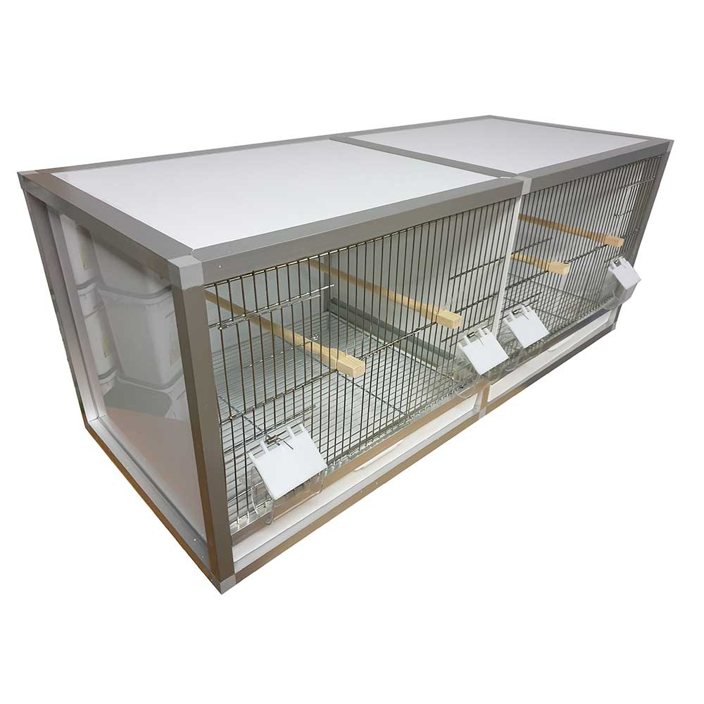 Double cage d'élevage pour oiseaux canaris et becs droits